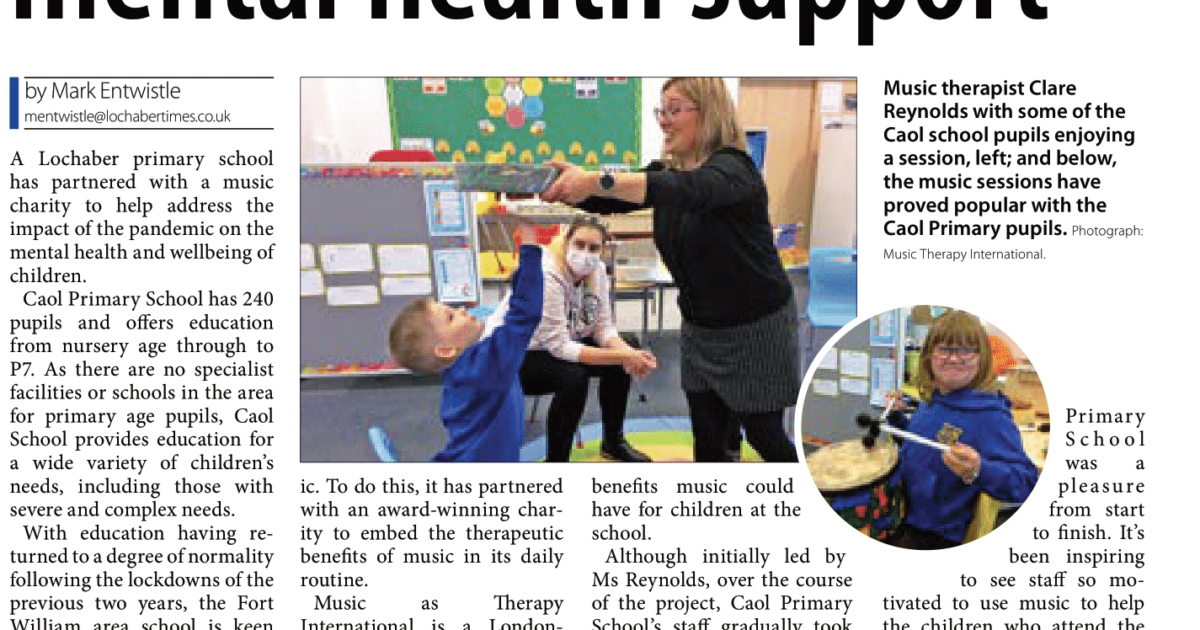 Our Caol School partners feature in The Lochaber Times! - Music as ...